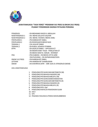 Jawatankuasa task force | DOCX
