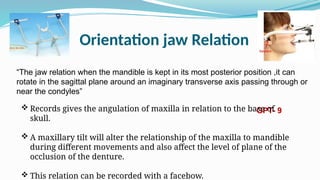 Recording jaw relationship in complete dentures | PPTX