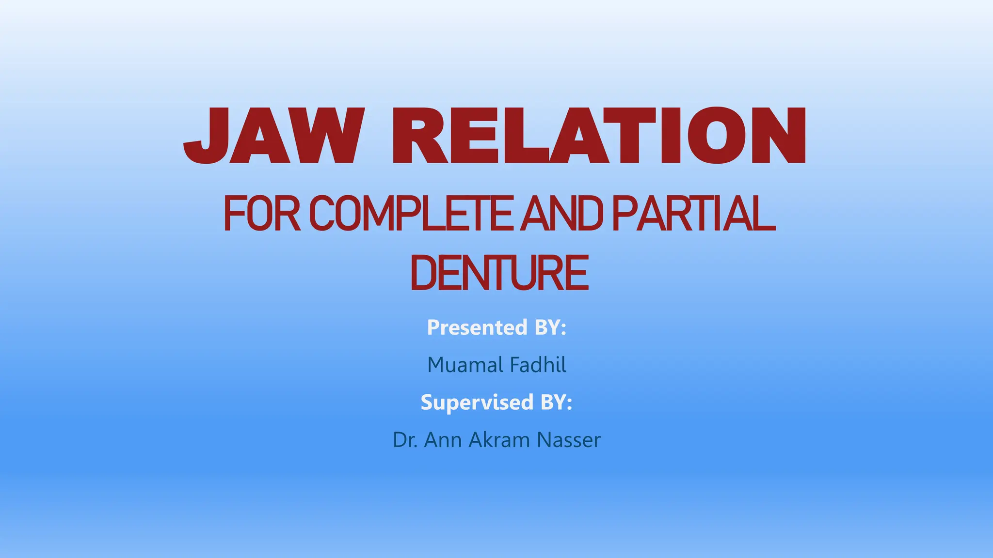 jaw relation in complete and partial denture | PPTX