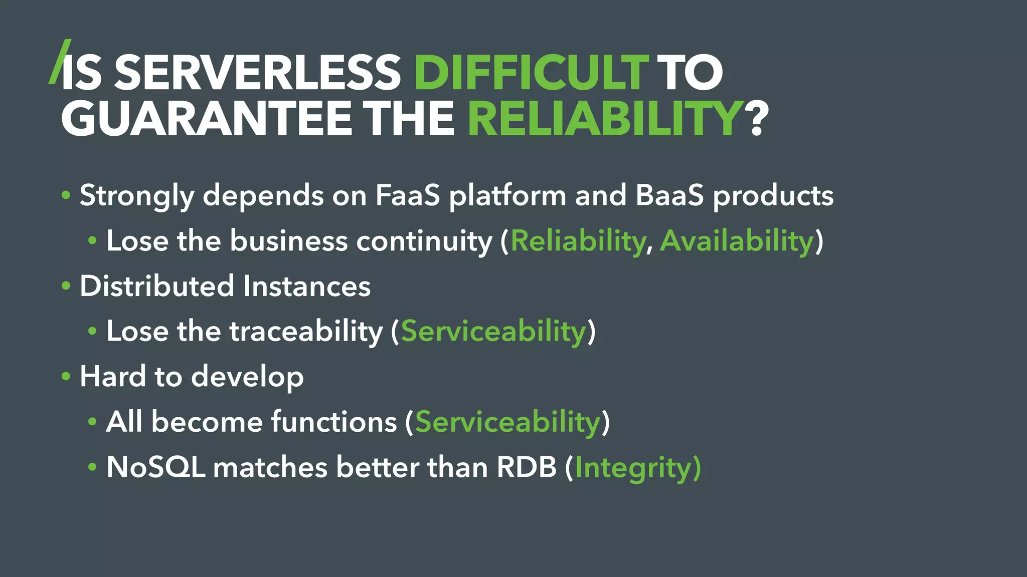 Reliability Engineering for Enterprise Serverless | PDF