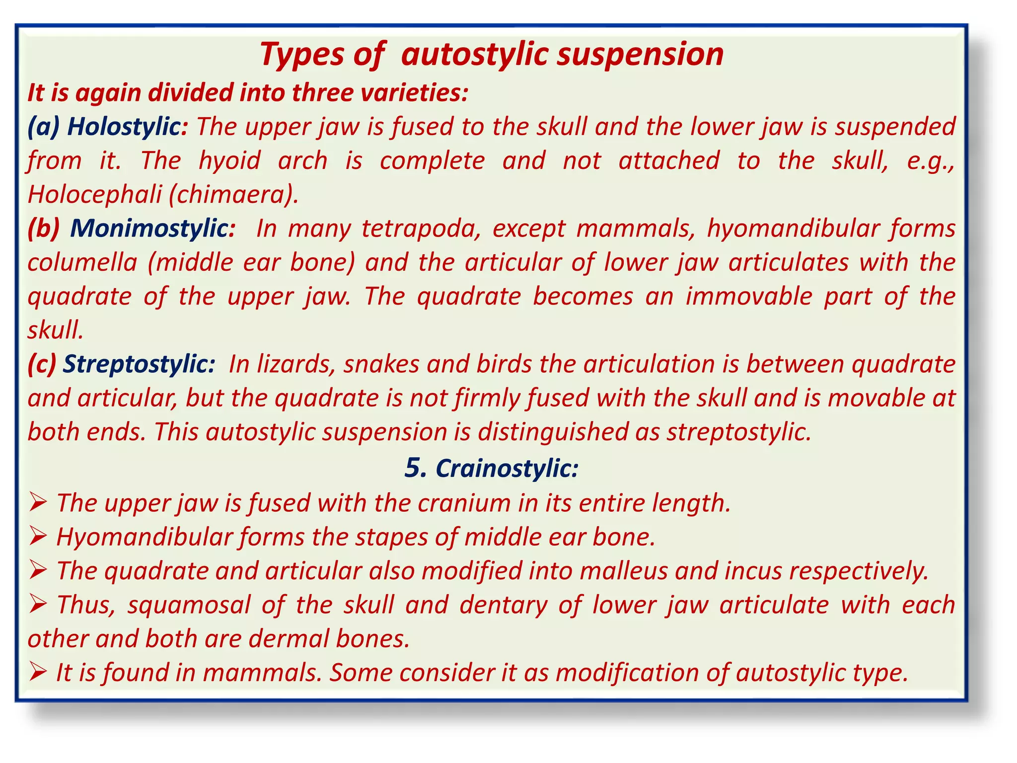 Jaw suspension in vertebrates [autosaved] | PPTX