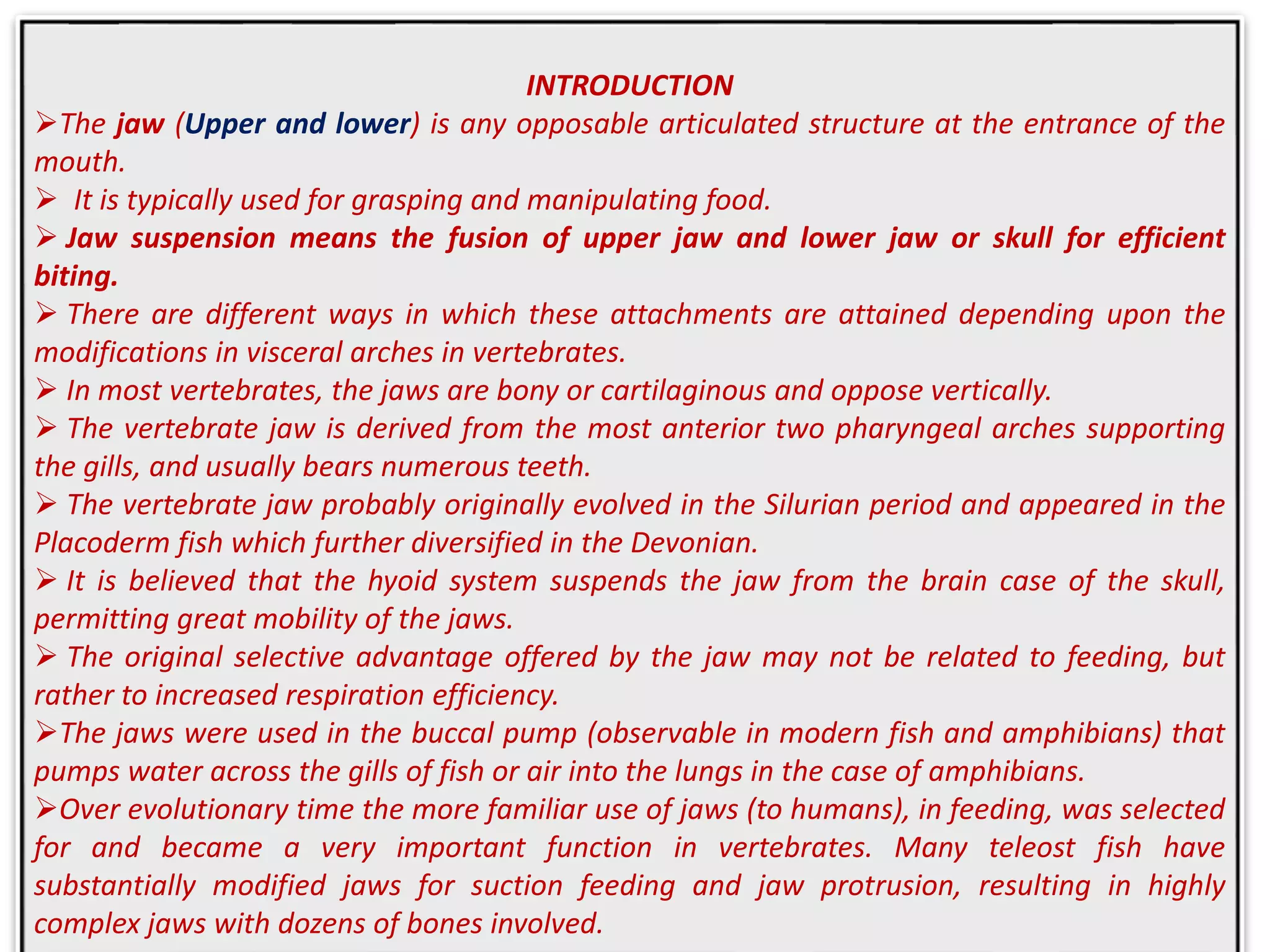 Jaw suspension in vertebrates [autosaved] | PPTX