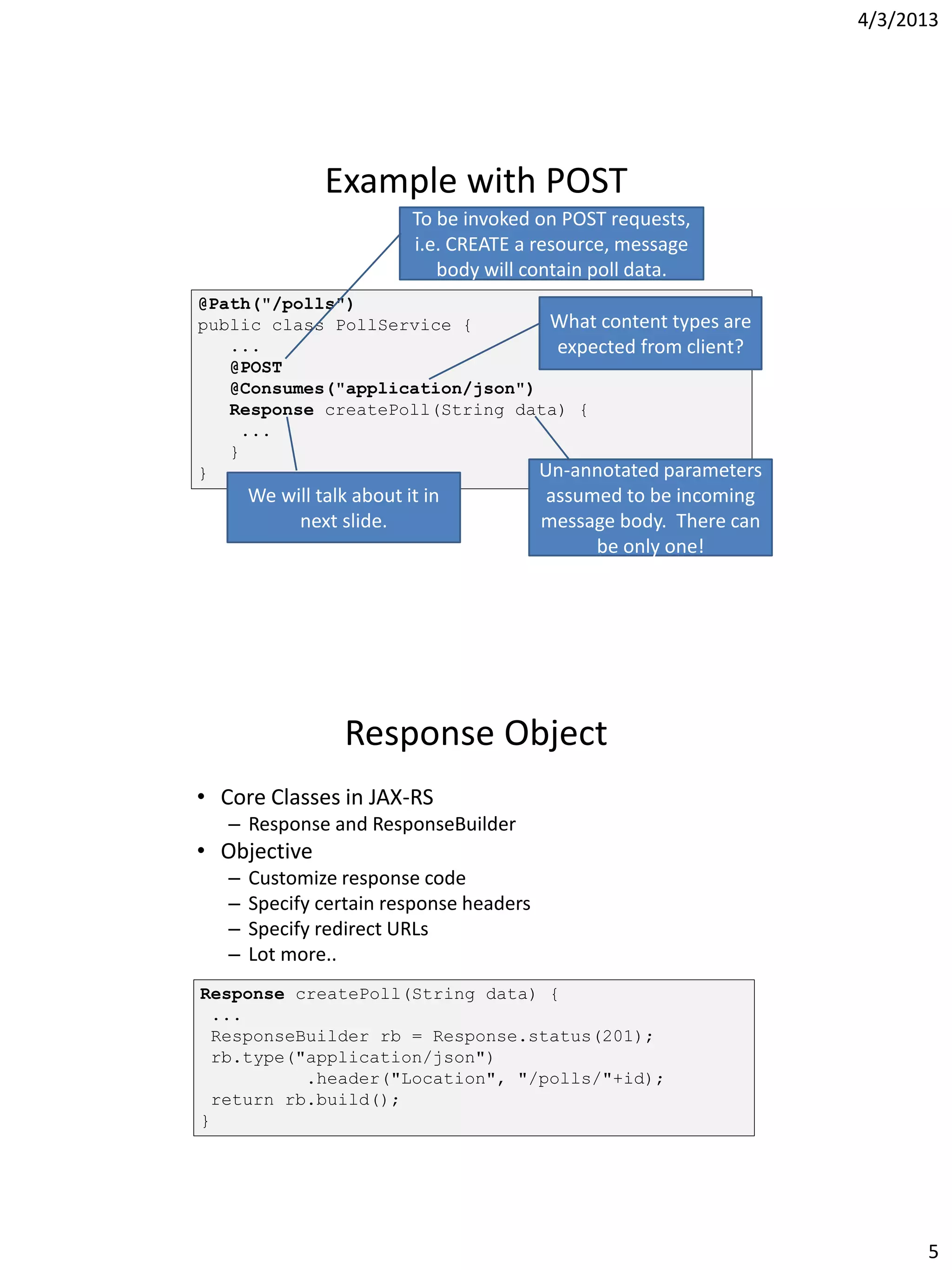 Rest services with Jax-rs | PDF