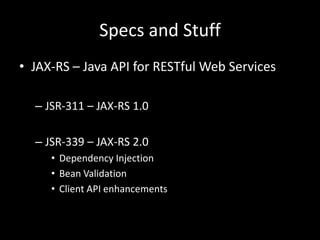 RJUG - REST API / JAX-RS Overview | PPTX