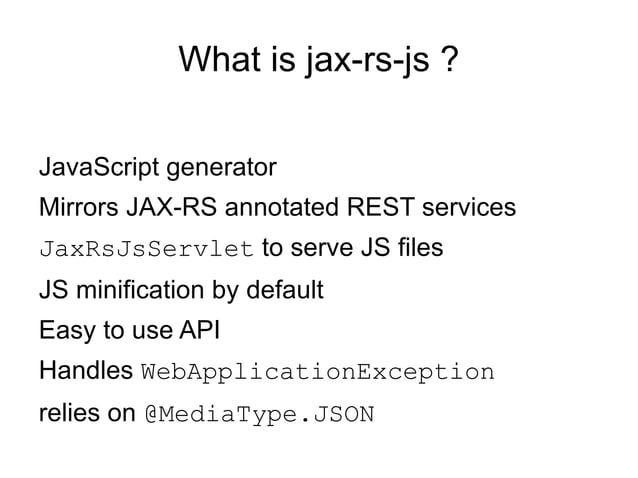 Jax-rs-js Tutorial | ODP | Web Development | Internet