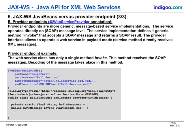Java API for XML Web Services (JAX-WS) | PPT