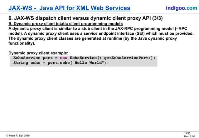 Java API for XML Web Services (JAX-WS) | PPT