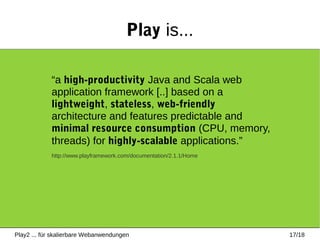 Play 2 - ein flexibles Full-Stack Framework für skalierbare Webanwendungen, JAX 2013 | ODP