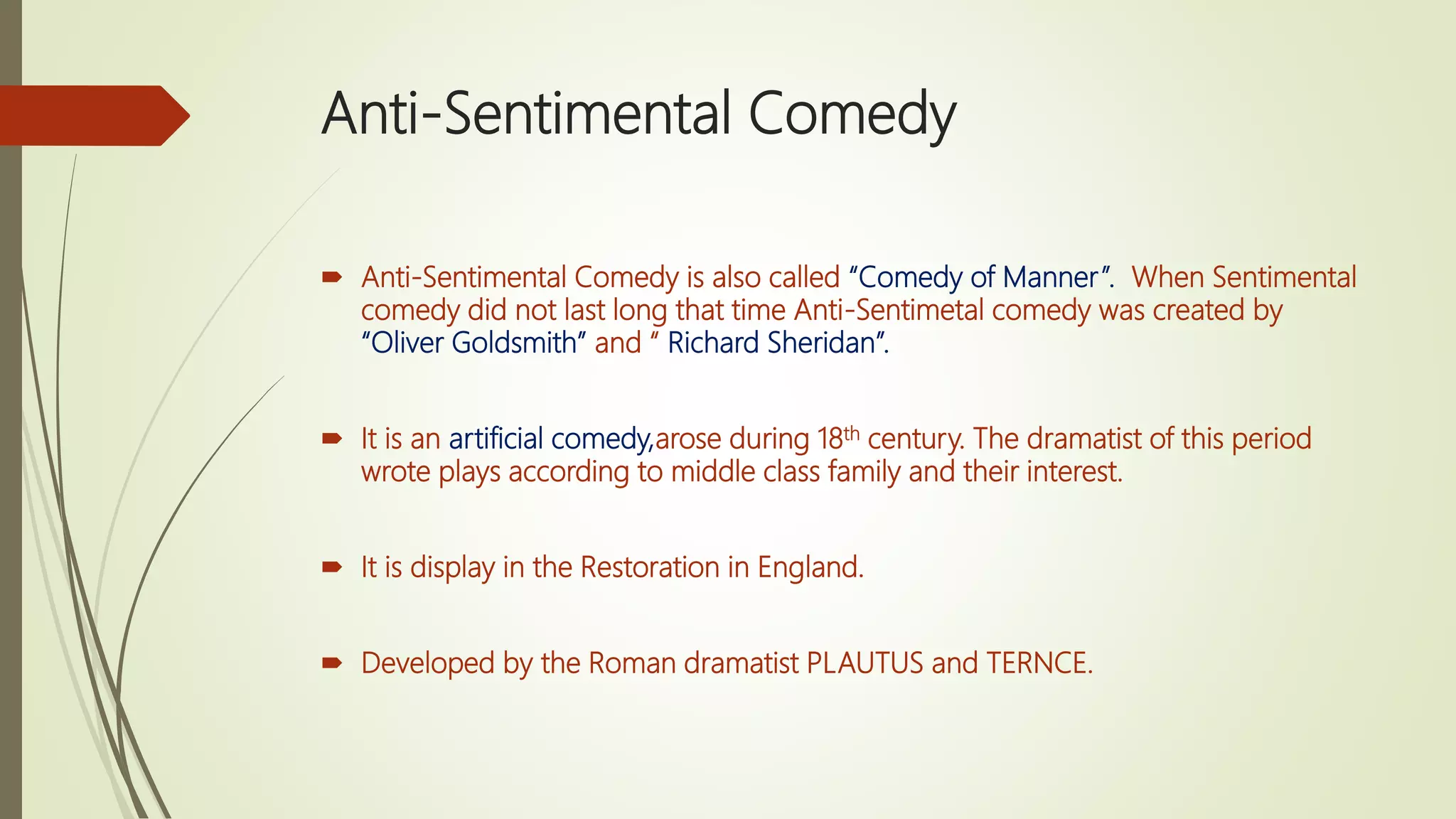 Presentation anti sentimental comedy | PPTX