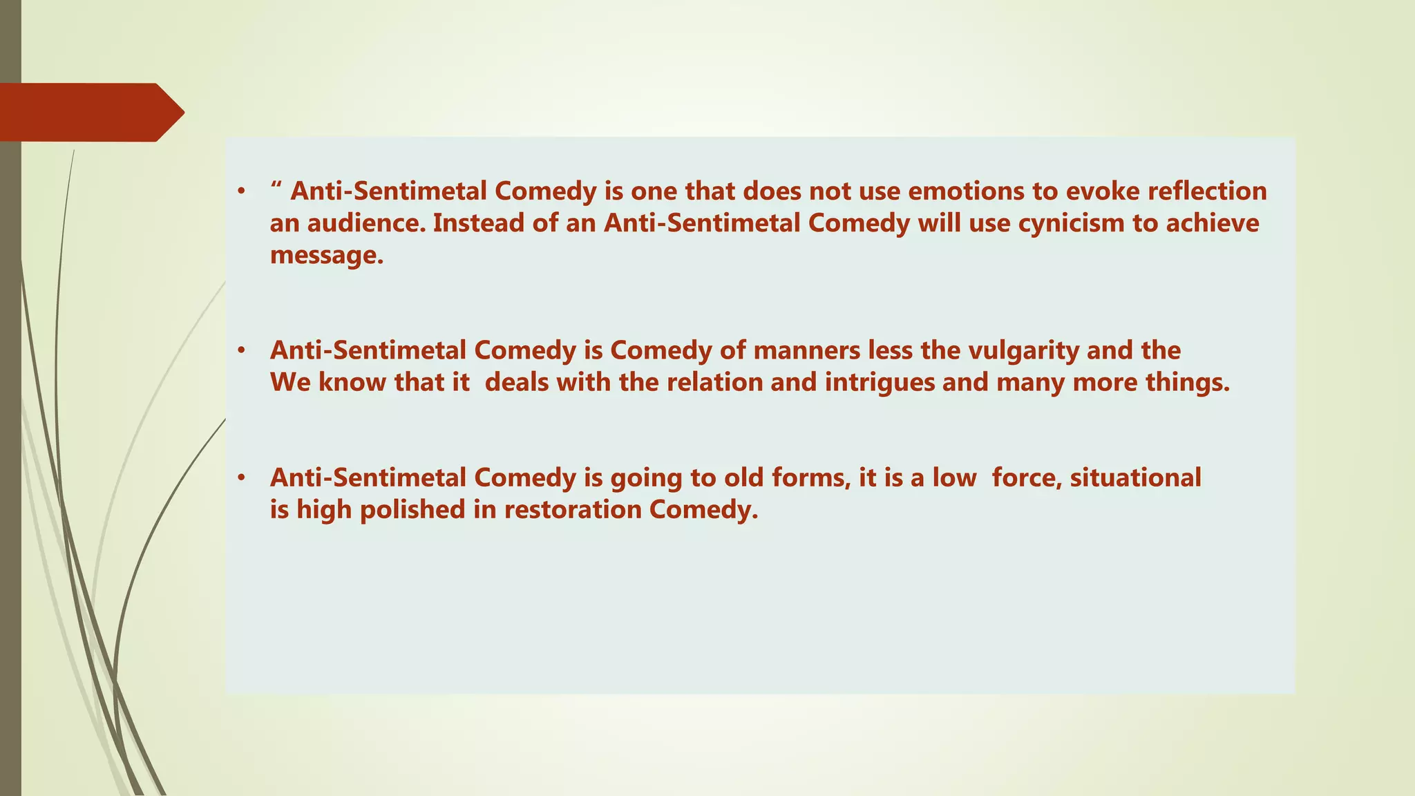 Presentation anti sentimental comedy | PPTX