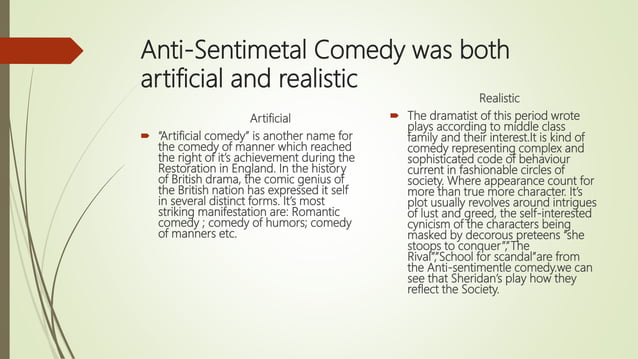 Presentation anti sentimental comedy | PPTX