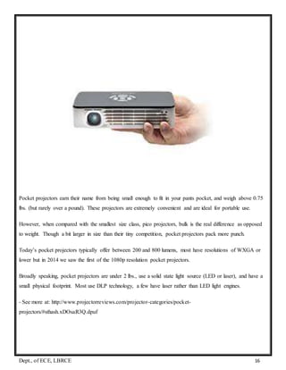 REPORT ON PROJECTORS | DOCX