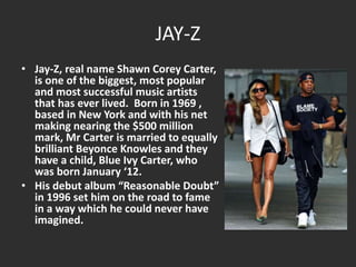 Research on Artist - Jay-Z | PPTX