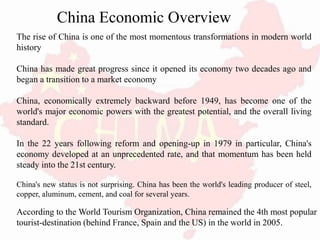 Economic development lessons from China | PPTX
