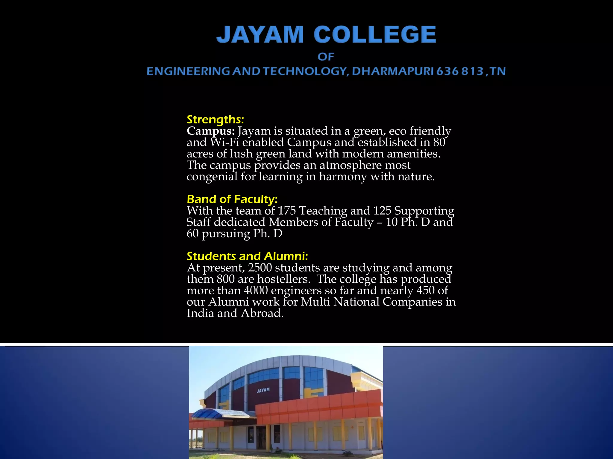 Jayam profile ppt 2011 12 | PPT