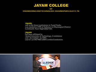 Jayam profile ppt 2011 12 | PPT