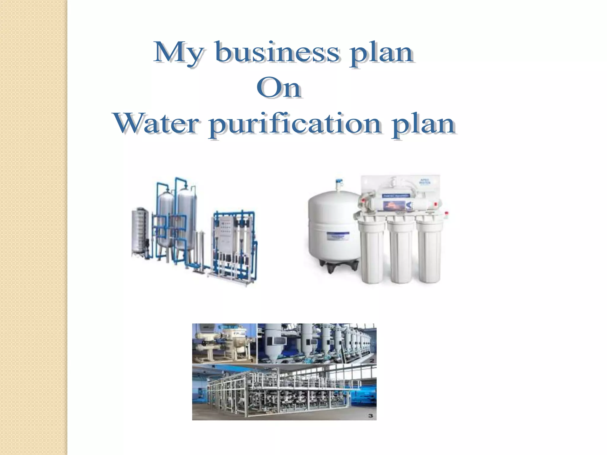 Jayant. water purification plan | PPTX