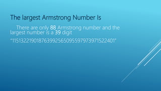 Armstrong calculator | PPTX
