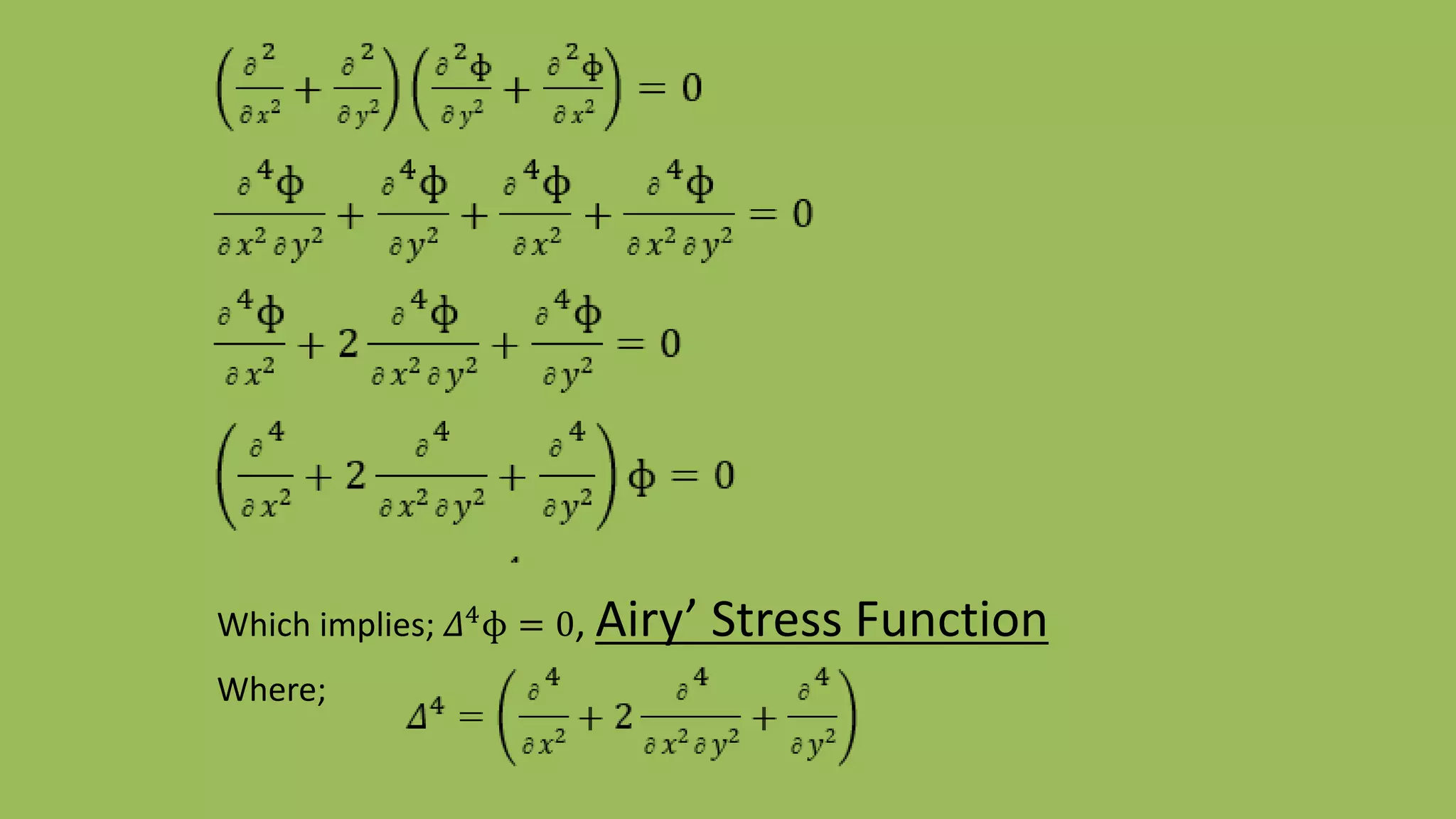 Compatibility equation and Airy's stress function of theory of elasticity | PPTX