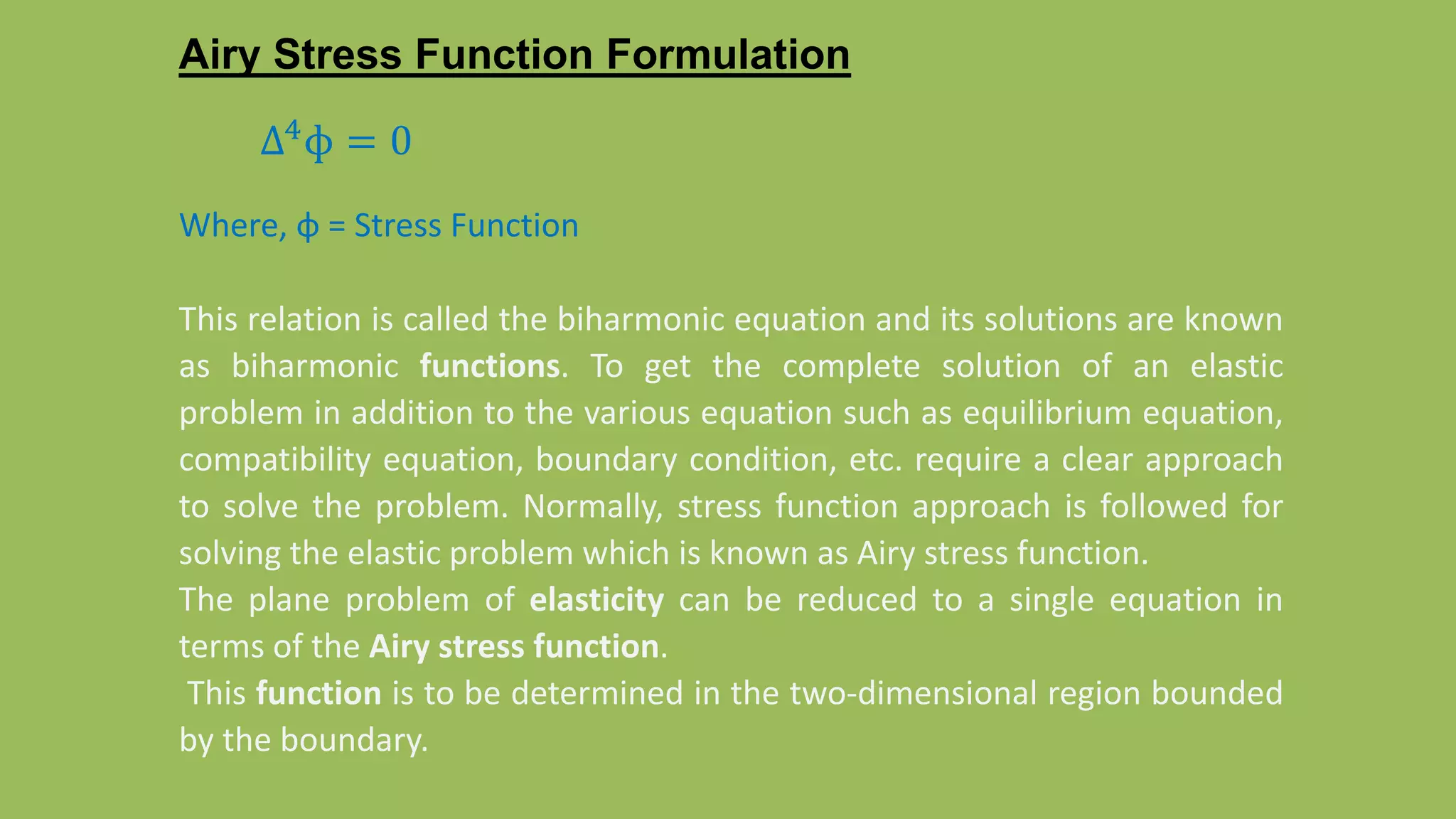 Compatibility equation and Airy's stress function of theory of elasticity | PPTX