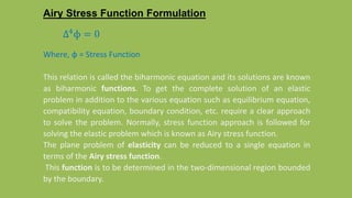 Compatibility equation and Airy's stress function of theory of elasticity | PPTX