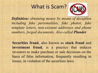 Jayant financial scams in india(related to share market) | PPT