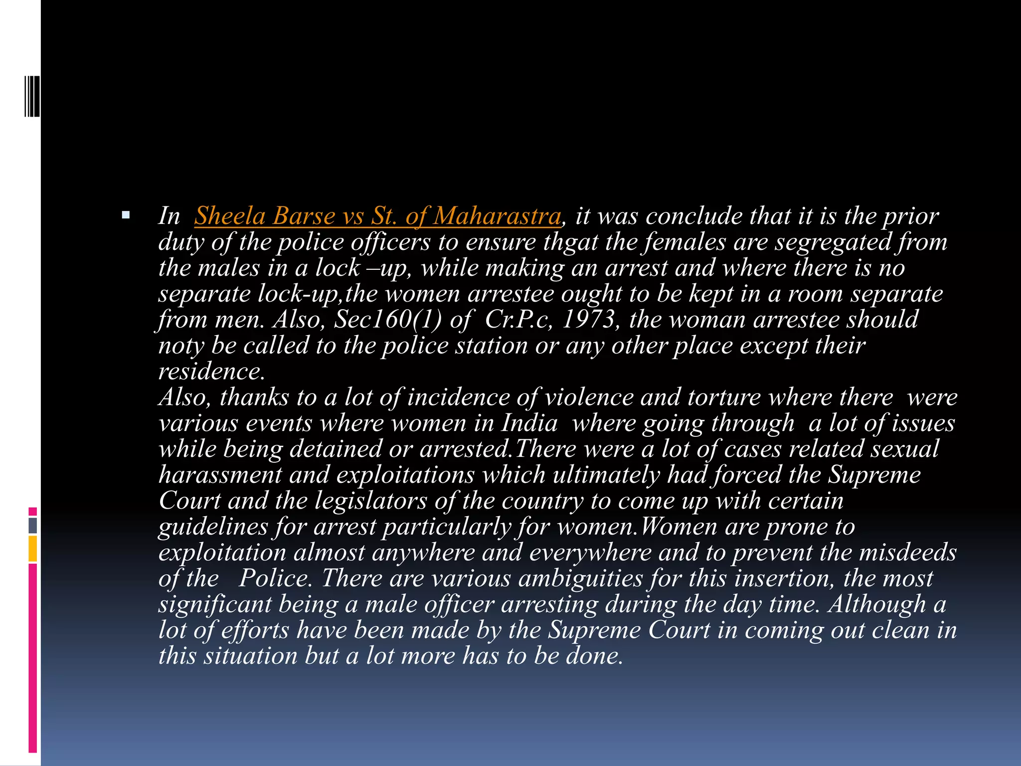 Rights of arrested Woman | PPTX