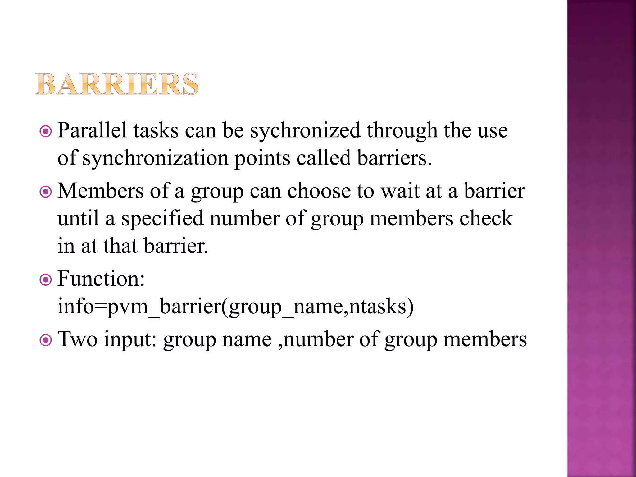 parallel programming in tthe PVM-advanced system architecture | PPT