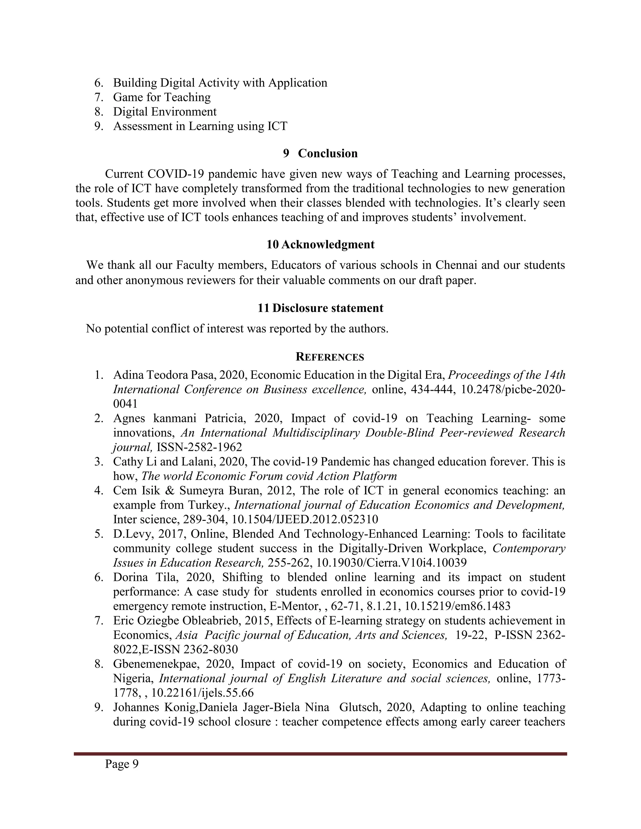 A study on impact of ict in teaching during covid 19 | PDF