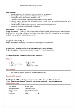 Jayant resume | DOC