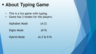 Typing Game | PPTX