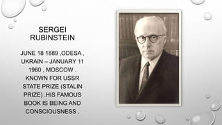 FAMOUS RUSSIAN PSYCHOLOGIST | PPTX | Science