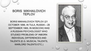 FAMOUS RUSSIAN PSYCHOLOGIST | PPTX | Science