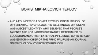 FAMOUS RUSSIAN PSYCHOLOGIST | PPTX | Science