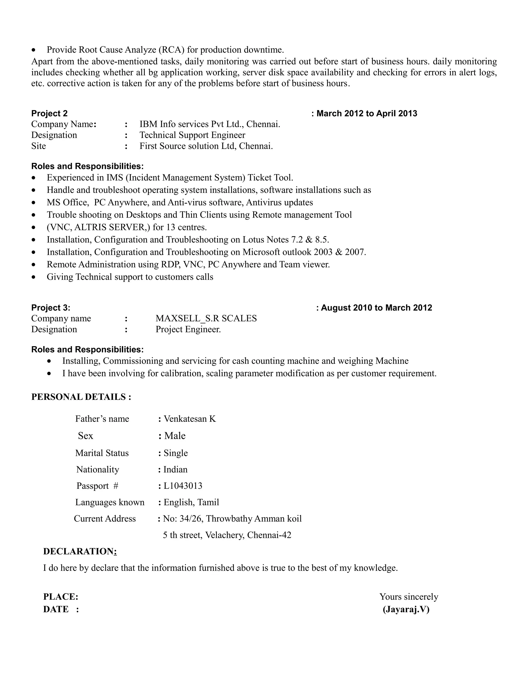 Jayaraj Resume Doc