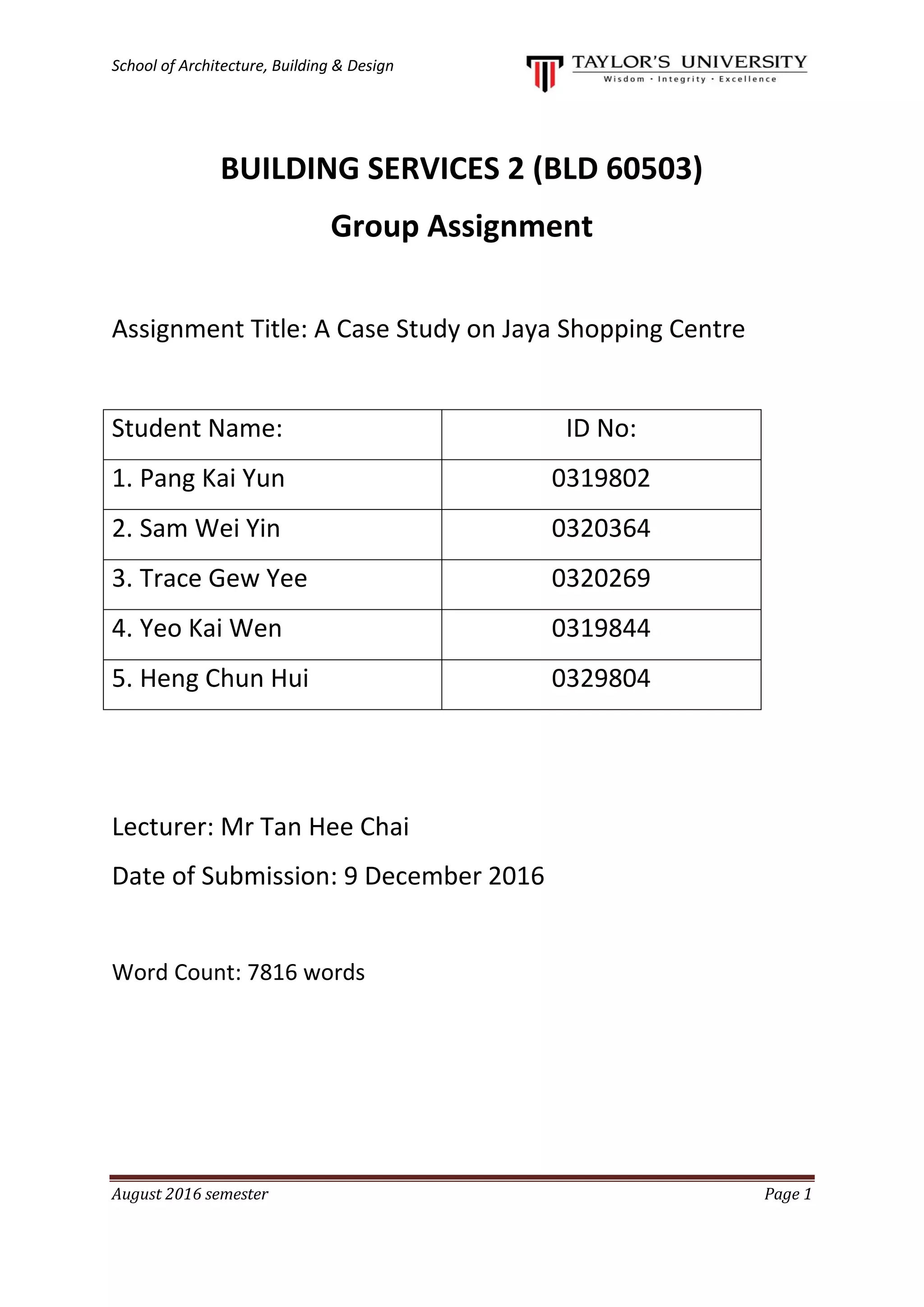 Assignment 2 - Jaya Shopping Centre | PDF