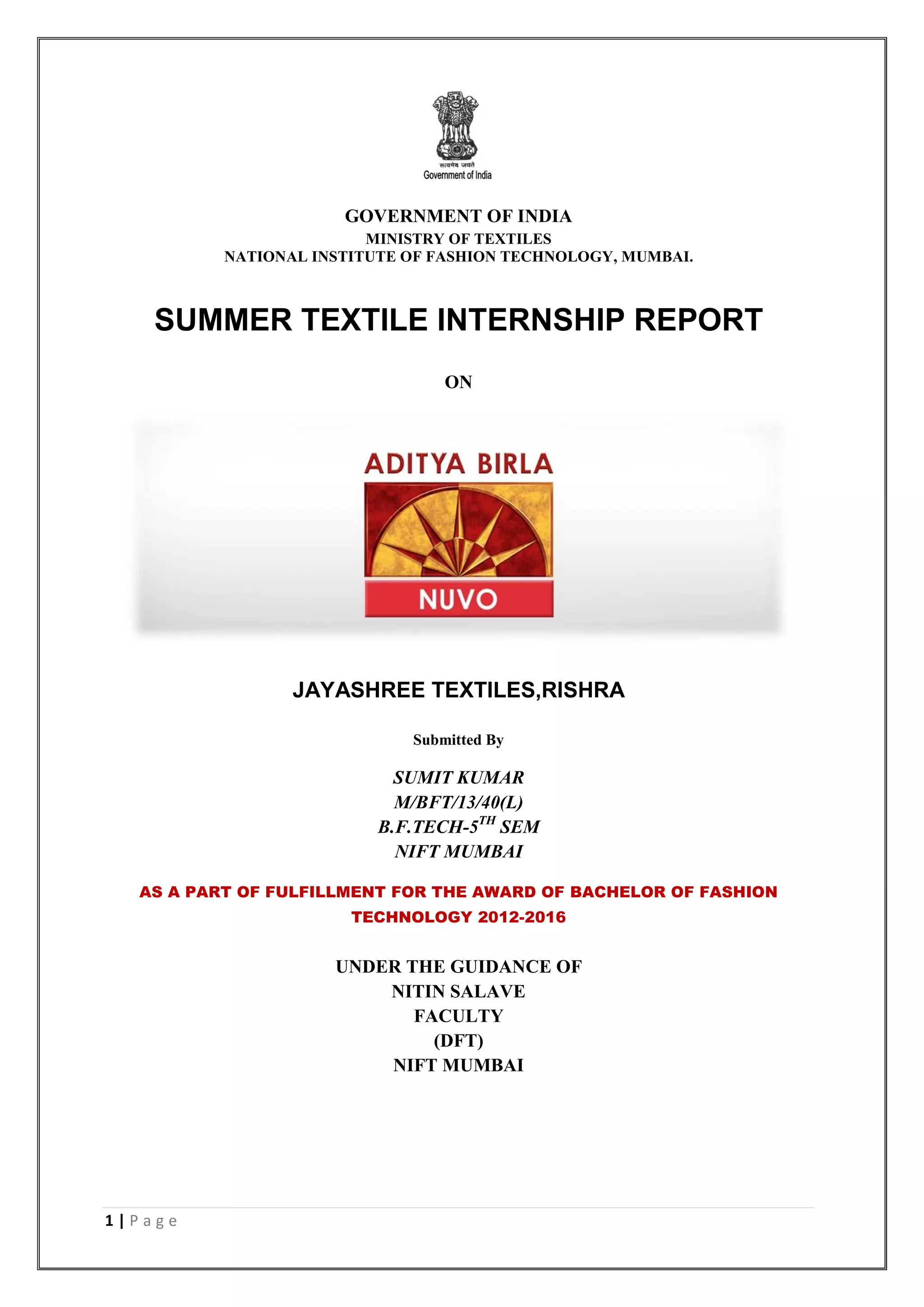 Jaya shree textile-rishra-kolkata(aditya birla nuvo ltd | PDF