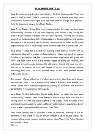 Jaya shree textile-rishra-kolkata(aditya birla nuvo ltd | PDF