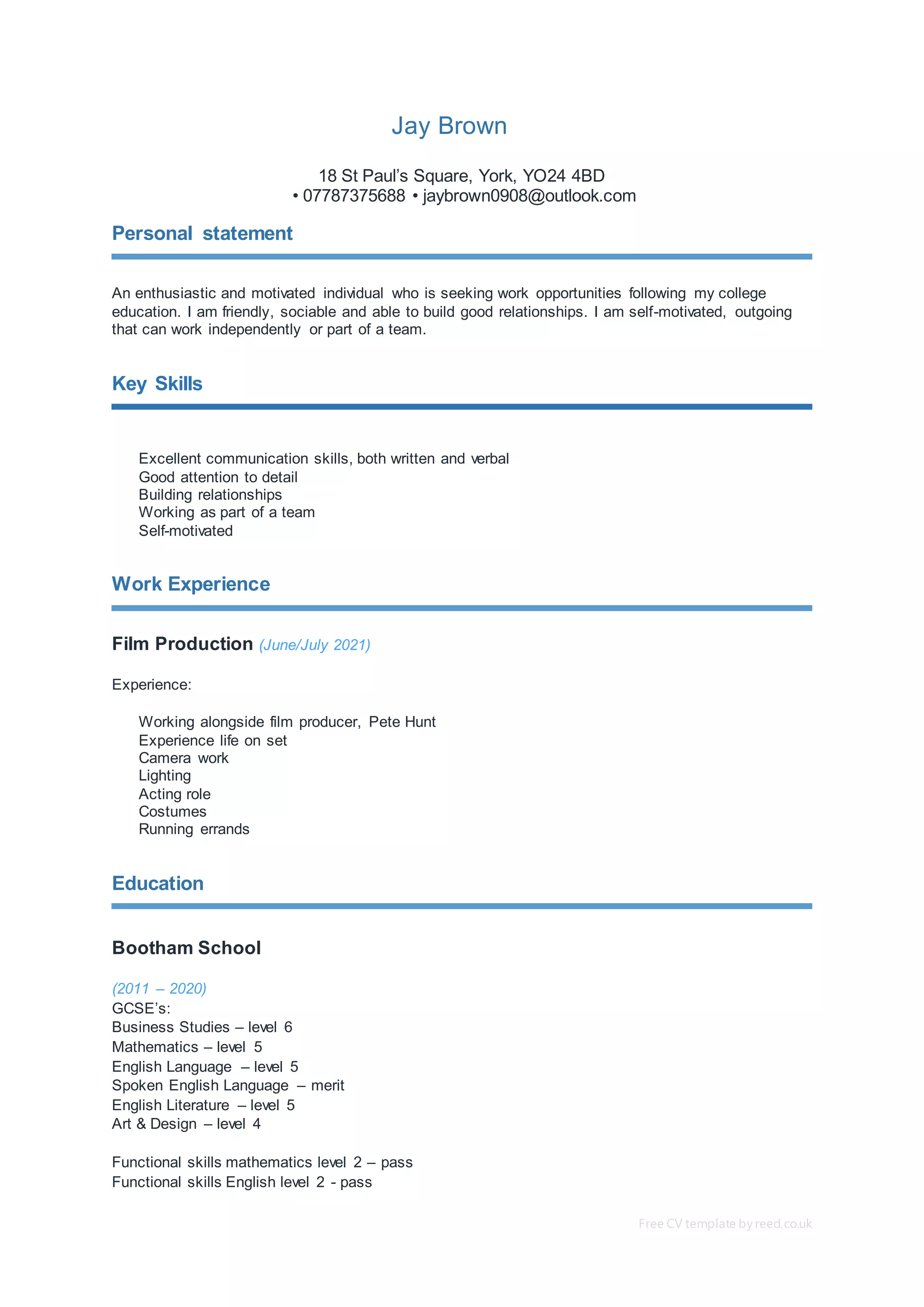 Jay brown cv | DOCX