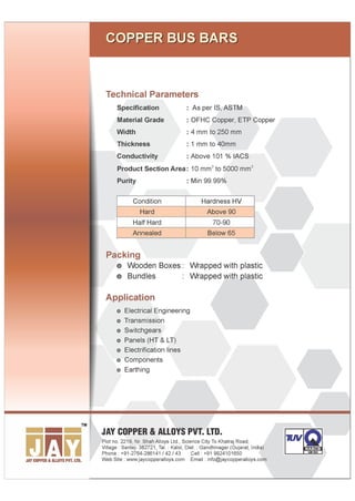 Jay Copper & Alloys Private Limited, Ahmedabad, Copper Tubes | PDF