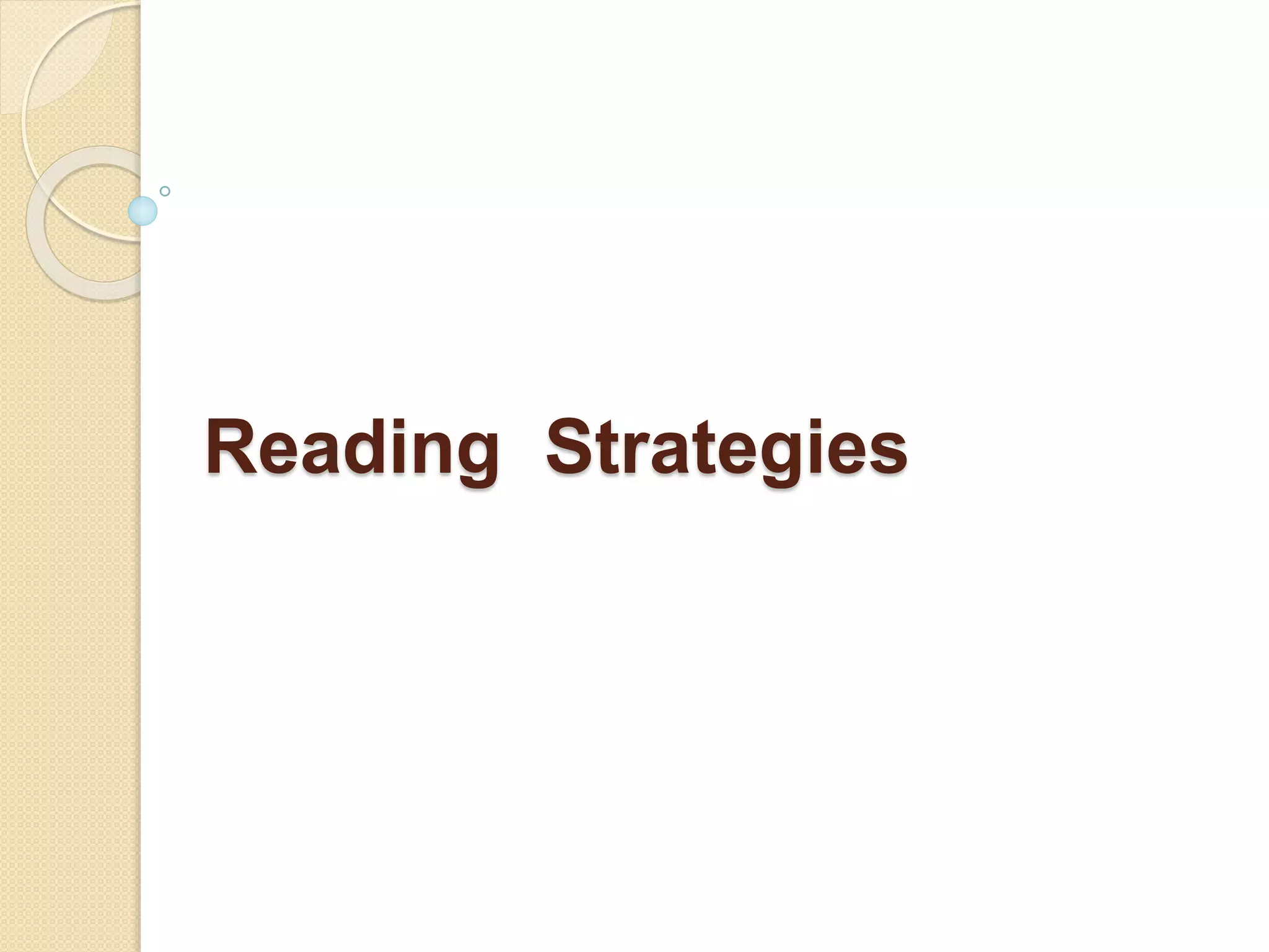 Power point presentation of reading strategies | PPTX