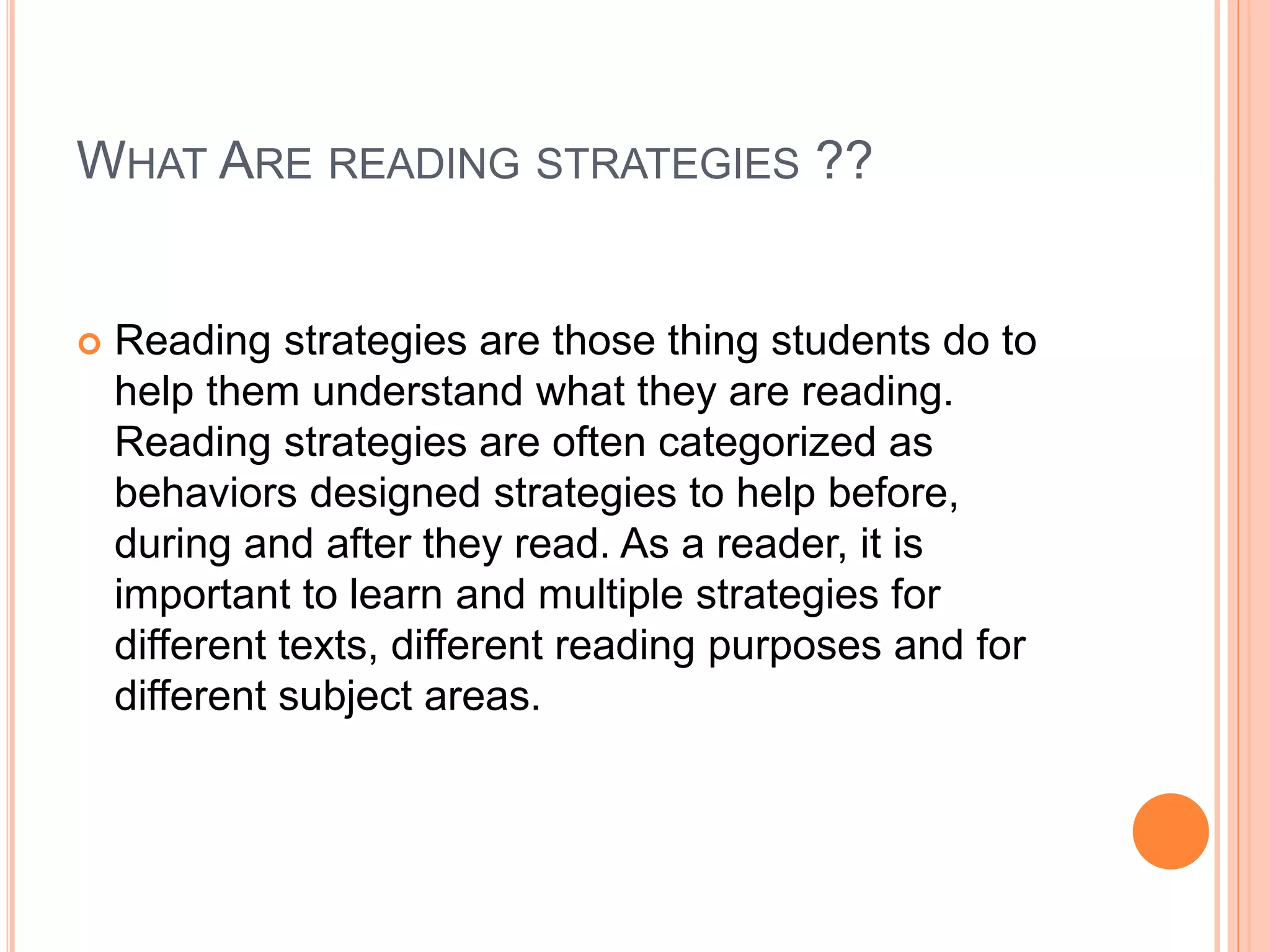 Power point presentation of reading strategies | PPTX