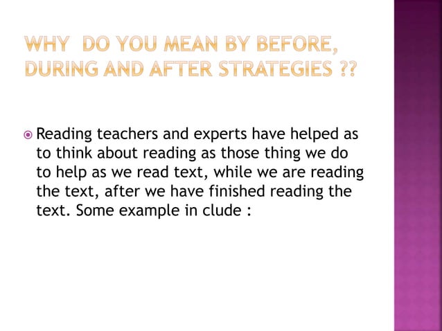 Power point presentation of reading strategies | PPT