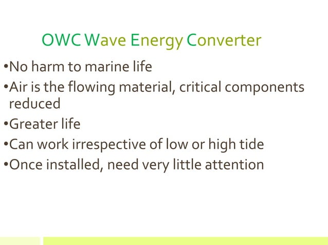 Oscillating Water Column Wave Energy Converter Pdf