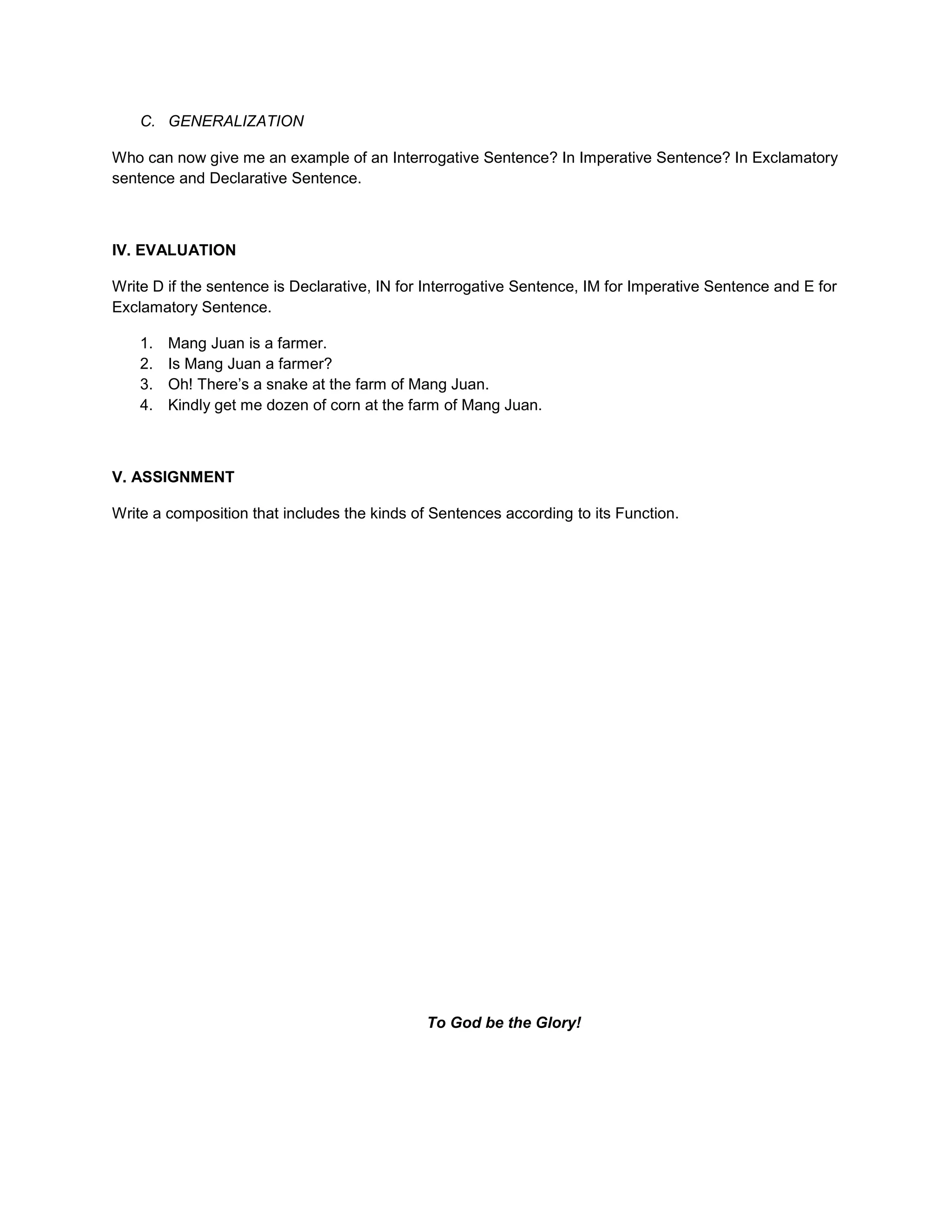 Kinds of sentences according to function-LP | DOCX