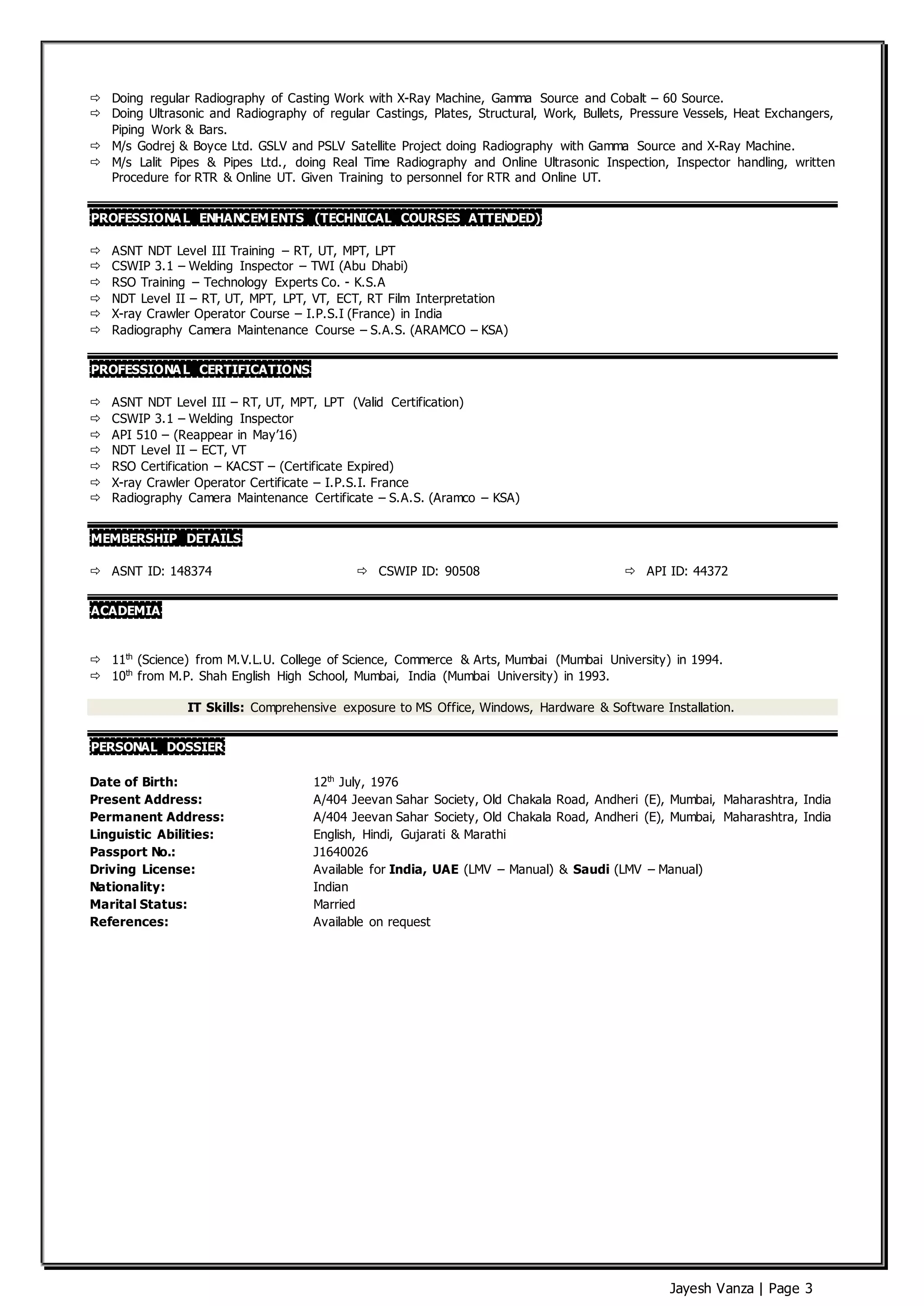 Resume - Jayesh Vanza | DOCX