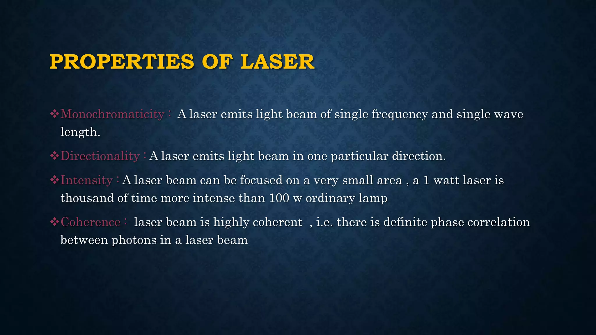 laser physics | PPTX | Physics | Science