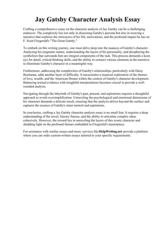 Jay Gatsby Character Analysis Essay.pdf