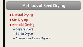 Seed storage and packaging | PPTX | Agriculture | Industries