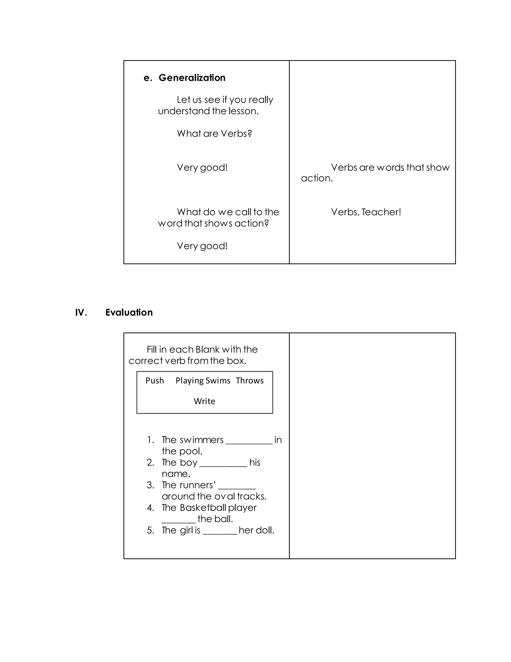Detailed Lesson Plan in English 2 - (VERBS) | DOCX